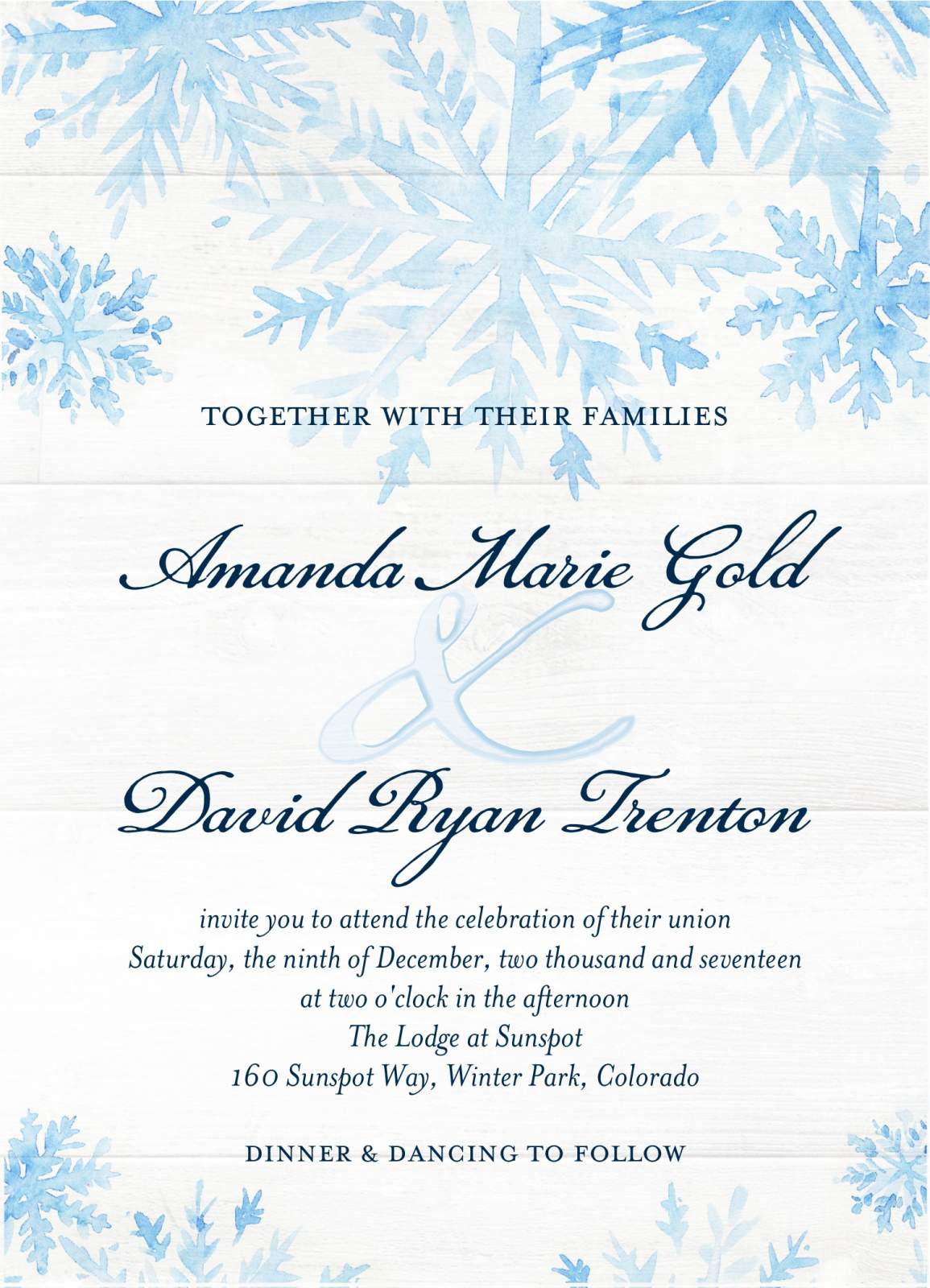 Inspirational Winter Wedding Invitations | Shutterfly